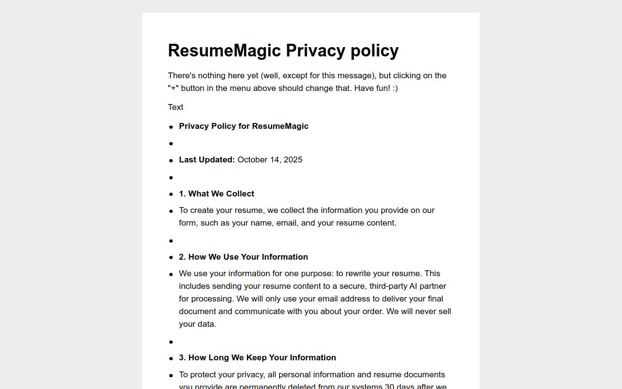 Rewrite My Resume with AI